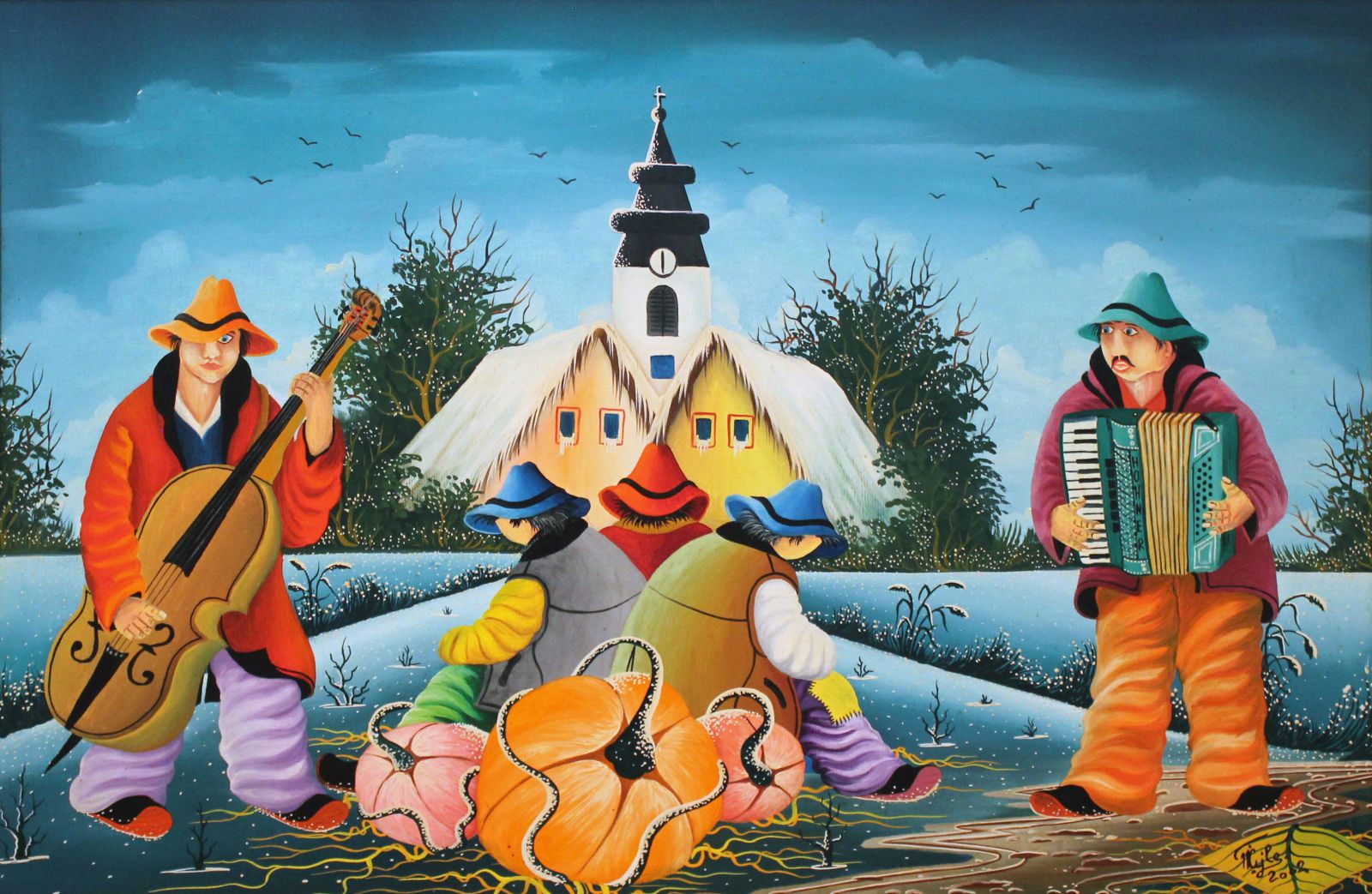 Pavel Cicka Pavel Cicka Cekanje 40x50 1997 Naive Art Kovačica
